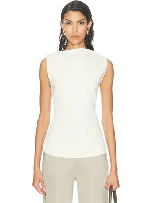 RÓHE Open Back Sleeveless Top - Off White