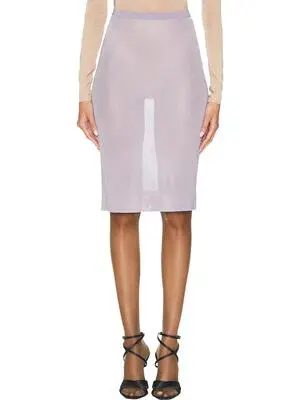 Saint Laurent Sheer Midi Skirt - Lilas Cendre