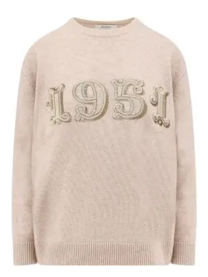 Max Mara Wool And Cashmere Sweater With Sequins - Beige