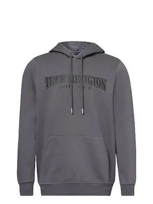 True Religion Brand-print Cotton-blend Hoody - Iron Gate