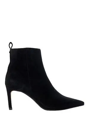 DUNE Logo-badge Stiletto-heel Suede Ankle Boots - Black Suede