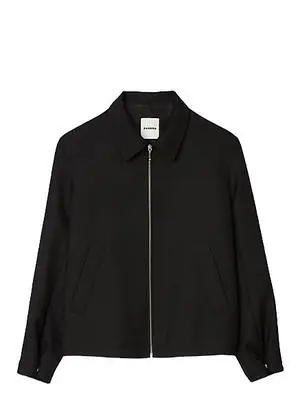 Sandro Regular-fit Zip-up Wool-blend Jacket - Black