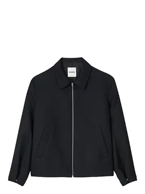 Sandro Regular-Fit Zip-Up Wool-Blend Jacket Bleus