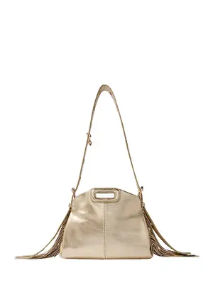 Maje Mini Metallic-leather Shoulder Bag - Or