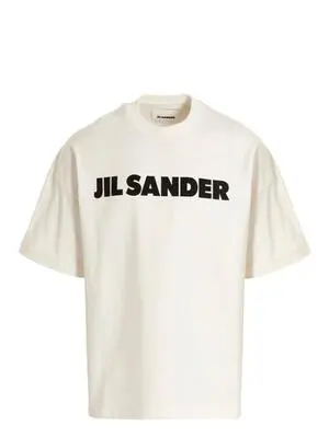 JIL SANDER Logo Print T-shirt - White/black