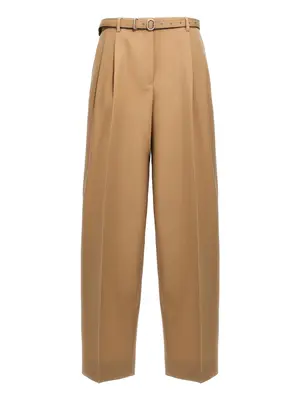 JIL SANDER Gabardine Belted Pants - Beige