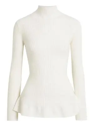Arch4 Arch4 Pia Ribbed Cashmere Turtleneck Sweater Ivory