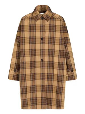 TOTEME Oversized Checked Raincoat - Camel