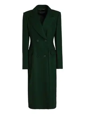 Alberta Ferretti Double-breasted Wool-blend Felt Coat - Forest Green