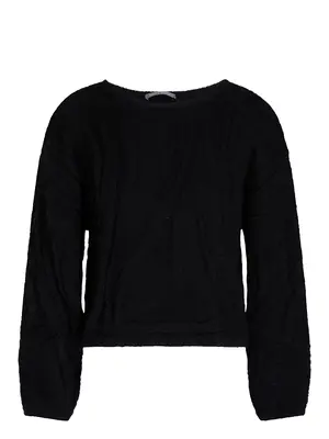 Alberta Ferretti Textured-knit Wool Sweater - Black