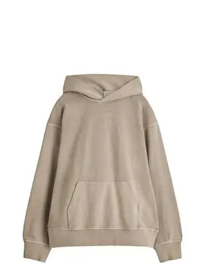 Cos Washed Cotton-Jersey Hoodie Beige