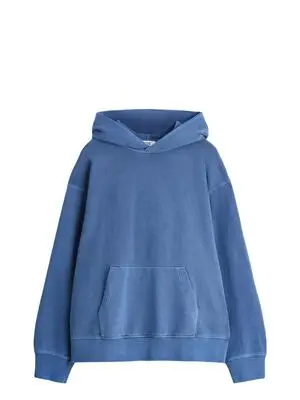 Cos Washed Cotton-Jersey Hoodie Blue
