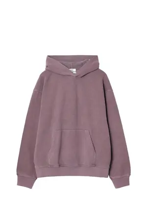 Cos Washed Cotton-Jersey Hoodie Purple