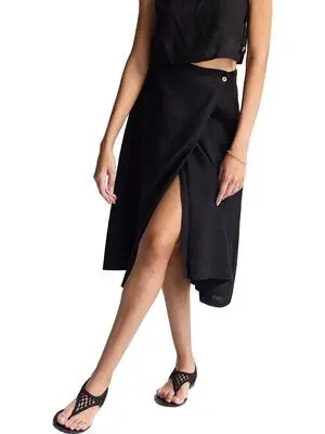 REISTOR Reistor Overlap Midi Skirt With Button Detailing