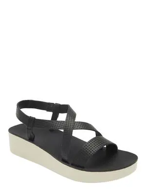 Olukai OluKai Onohi Strappy Platform Sandal Black/white Sand
