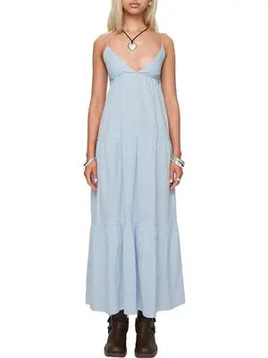 Princess Polly Chelsea Tiered Maxi Dress - Blue
