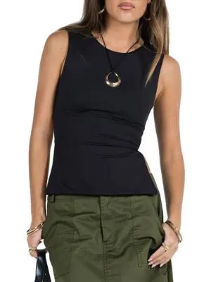 Princess Polly Uzo Cutout Back Tank Top - Black