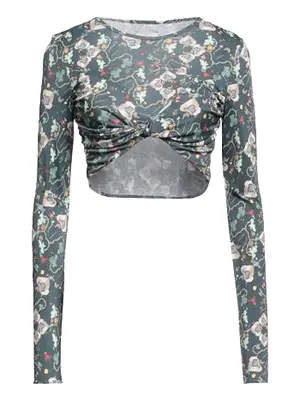 Isabel Marant Floral-print Crop Top - Green