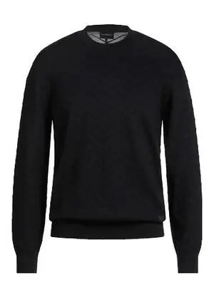 Emporio Armani Sweater In Virgin Wool Blend - Blue