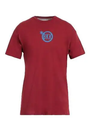 BIKKEMBERGS T-shirt Burgundy Size Cotton, Elastane - Red