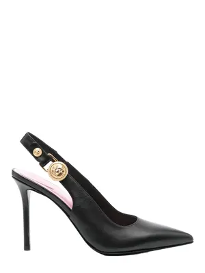 Balmain 100mm Leather Slingback Pumps - Black