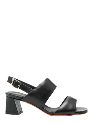 Santoni 60mm Double-strap Slingback Sandals - Black