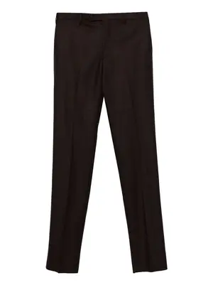 ROTA Checked Virgin Wool Trousers - Brown