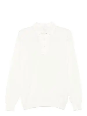LARDINI Mélange Polo Shirt - White