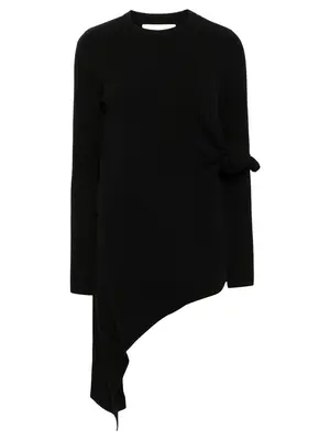 Rokh Asymmetric Knitted Dress - Black