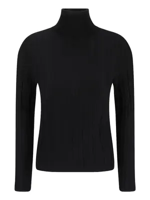 ALLUDE Ribbed-knit Jumper - Black