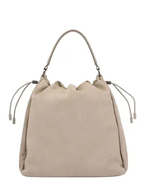 Brunello Cucinelli Brunello Cucinelli Monili Drawstring Shoulder Bag Neutrals