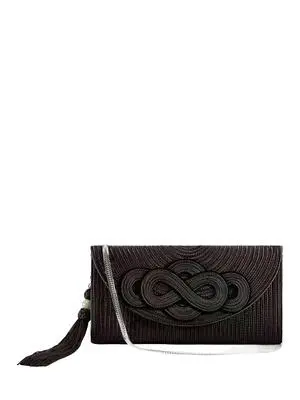 Shanghai Tang Braided Knot Clutch - Black