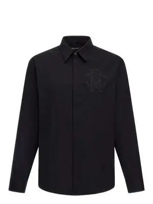 Roberto Cavalli Embroidered-logo Shirt - Black