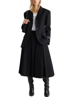 PATOU Logo-patch Belted Blazer - Black