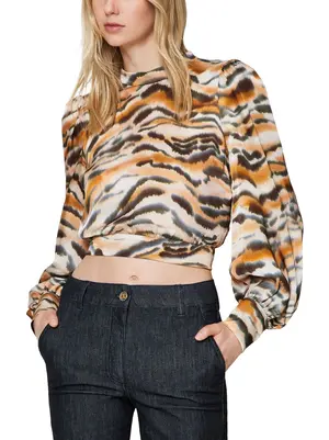 TWINSET Tiger-print Blouse - Brown