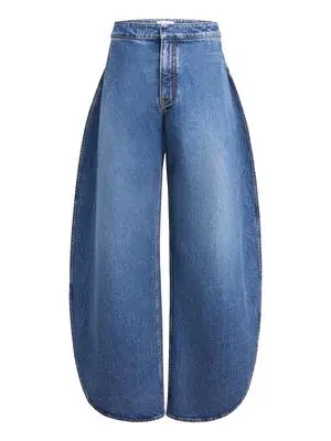 Alaïa Side-split Petal Round Jeans - Blue