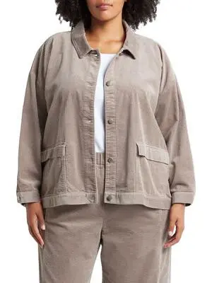 Eileen Fisher Classic Corduroy Jacket - Taupe