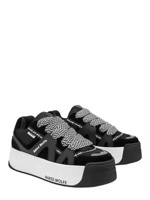 NAKED WOLFE Slide Platform Sneakers - Black