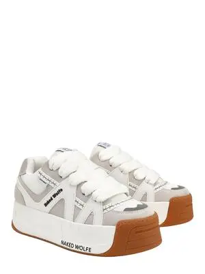 NAKED WOLFE Slide Platform Sneakers - White