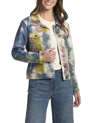 APNY APNY Printed Denim Trucker Jacket Olive Multi