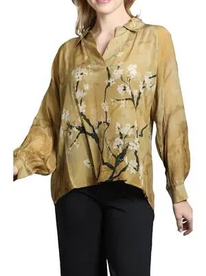 APNY Patterned Long-Sleeve Shirt Beige Multi