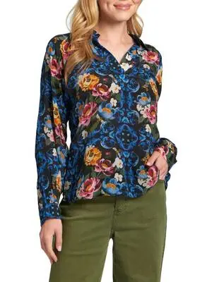 APNY Patterned Long-Sleeve Shirt Blue Multi