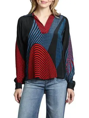 APNY Patterned Long-Sleeve Shirt Red Multi