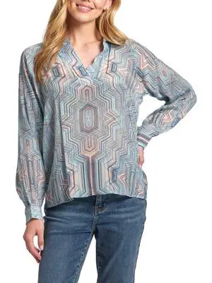 APNY Patterned Long-sleeve Shirt - Steel Blue