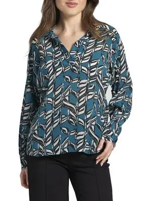 APNY Patterned Long-sleeve Shirt - Teal