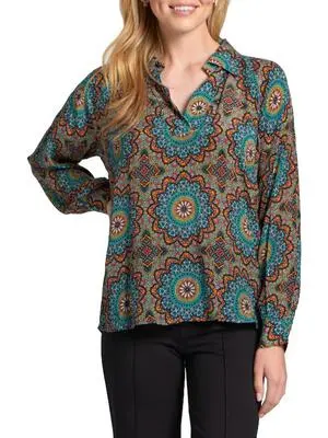 APNY Patterned Long-sleeve Shirt - Turquoise Multi
