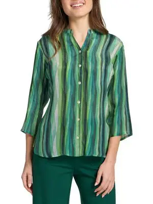 APNY Abstract Print Shirt - Forest Green