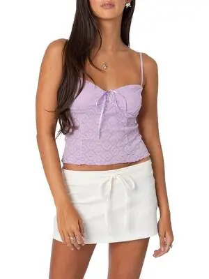 EDIKTED Textured Lace Camisole - Lilac