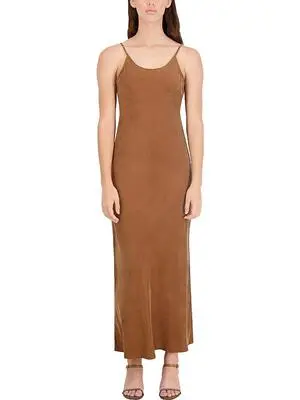 POINT Faux Suede Slip Dress - Nutshell