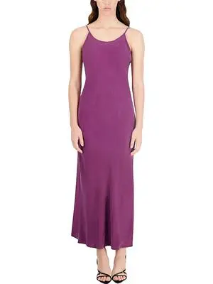 POINT Faux Suede Slip Dress - Plum